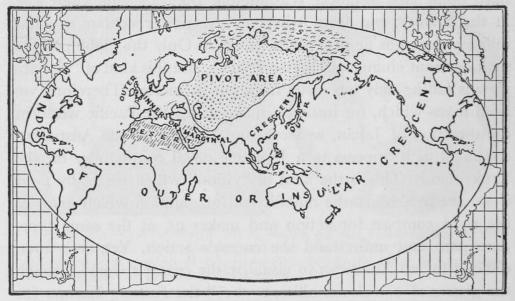 Mackinder’s map of the natural seats of power (1904) – Géostratégie